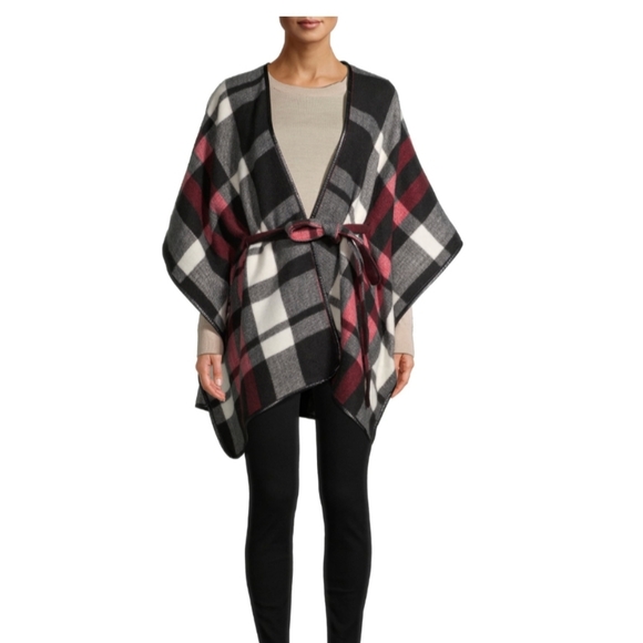 Time and Tru | Tops | Nwt Time And Tru Womens Plaid Belted Ruana Sz ...